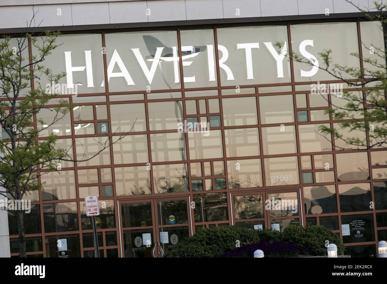 A logo sign outside of a Havertys retail store location in Sterling ...
