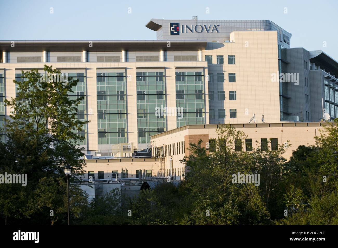 A logo sign outside of the Inova Loudoun Hospital in Leesburg, Virginia ...