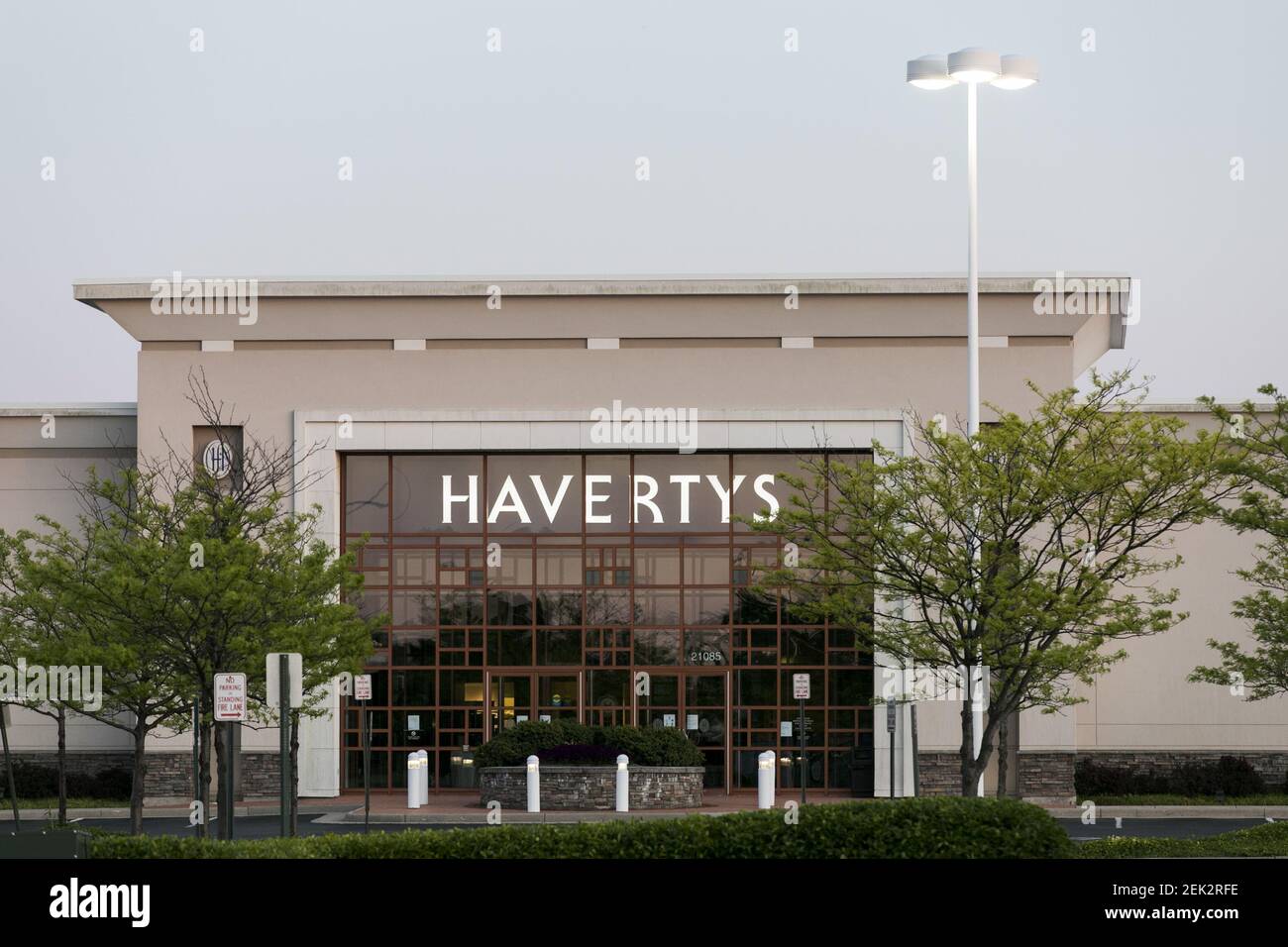 A logo sign outside of a Havertys retail store location in Sterling ...