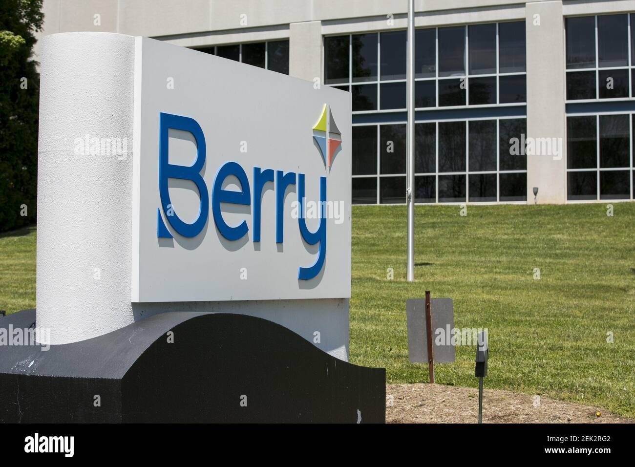 A logo sign outside of a facility occupied by Berry Global in ...