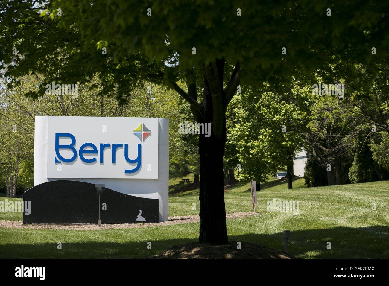A logo sign outside of a facility occupied by Berry Global in ...