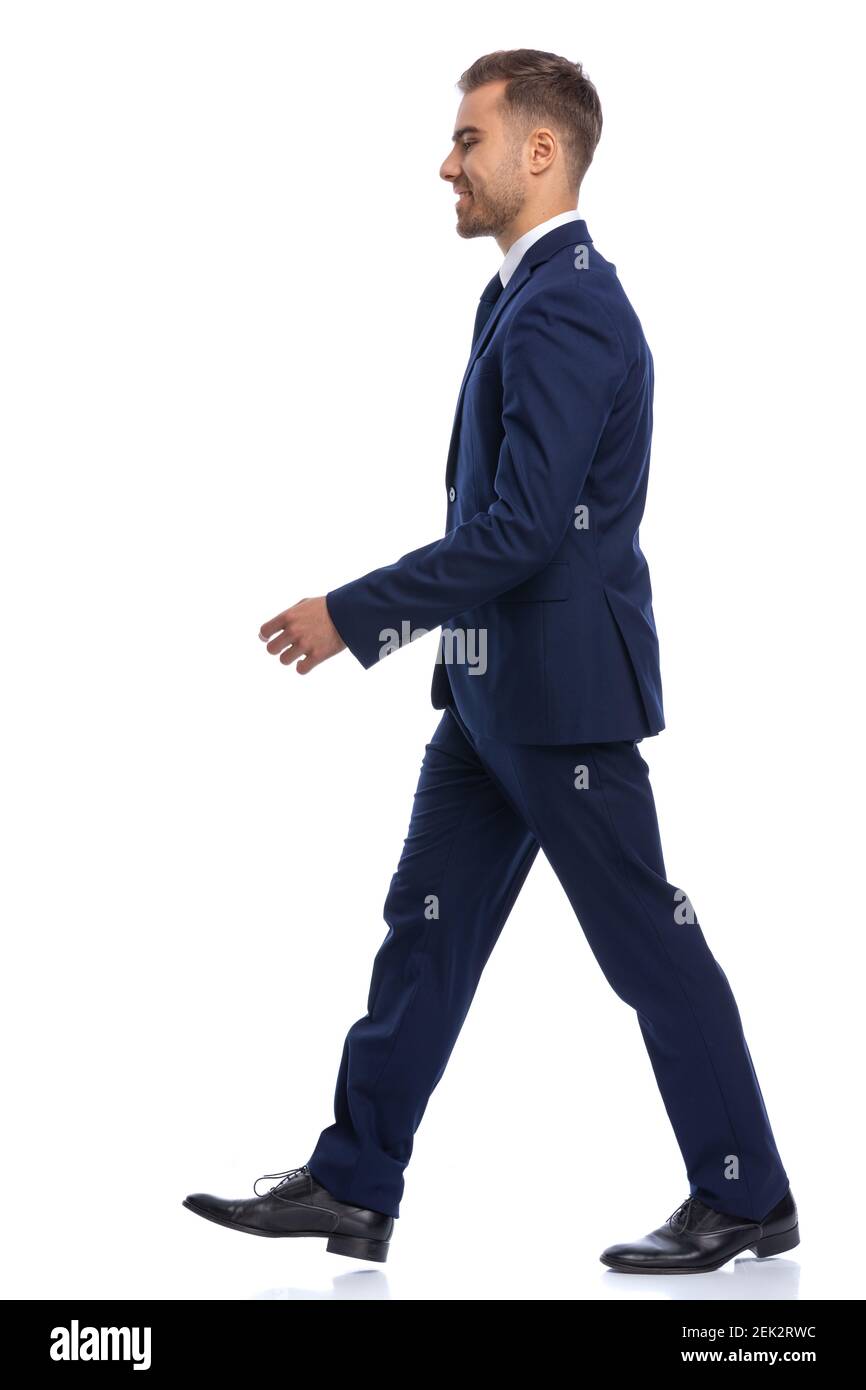 Young happy man in navy Cut Out Stock Images & Pictures - Alamy