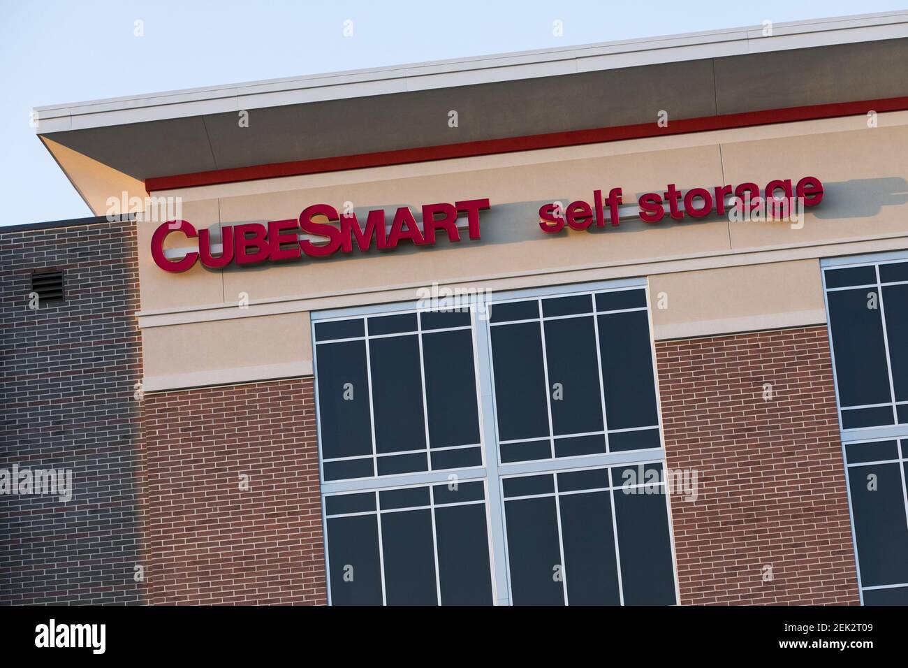 A logo sign outside of CubeSmart self-storage facility in Ashburn ...