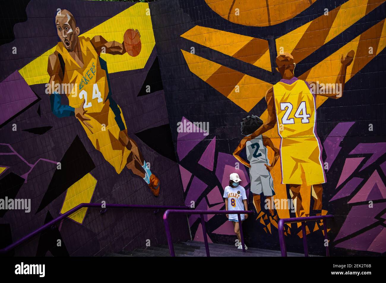 View of graffiti of Kobe Bryant, the late American professional NBA ...