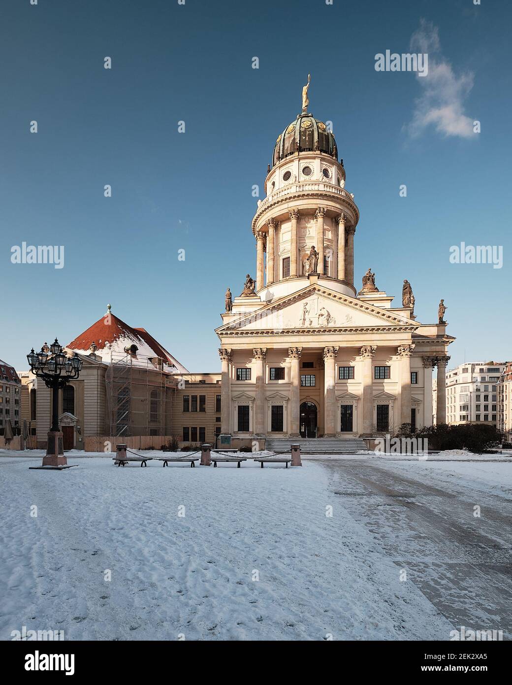 Gendarmenmarkt square in Berlin with French Cathedral. Picture taken n ...