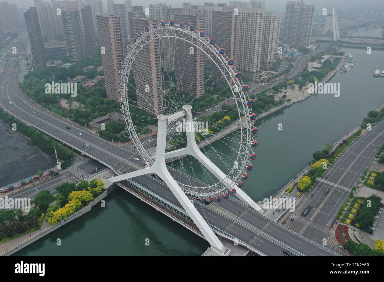 In this undated photo, an aerial view of the Tientsin Eye, also known ...