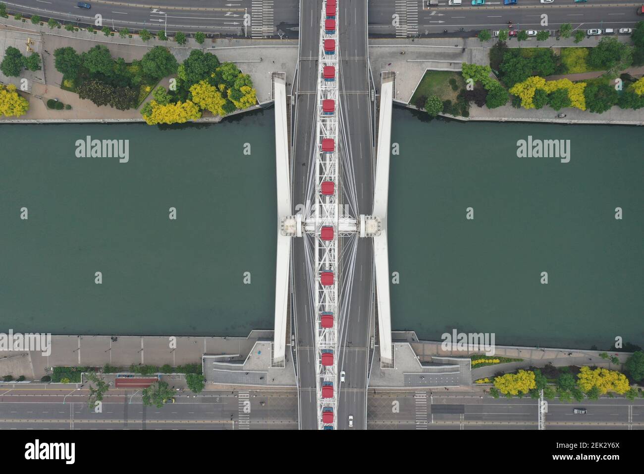 In this undated photo, an aerial view of the Tientsin Eye, also known ...