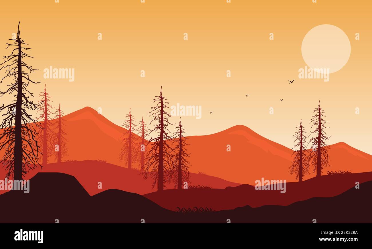 Warm afternoon atmosphere with views of the mountains and surrounding ...