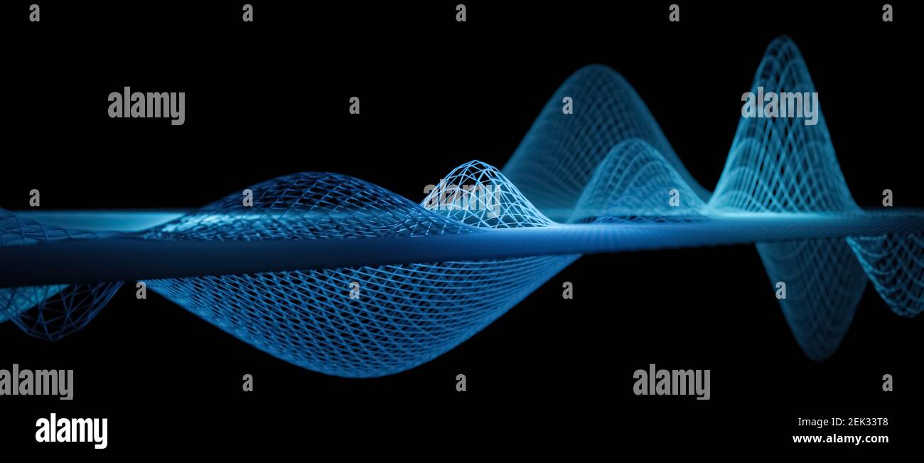 3d Wireframe Structure Modern Abstract Virtual Grid Background Audio Soundwaves Sound Wave