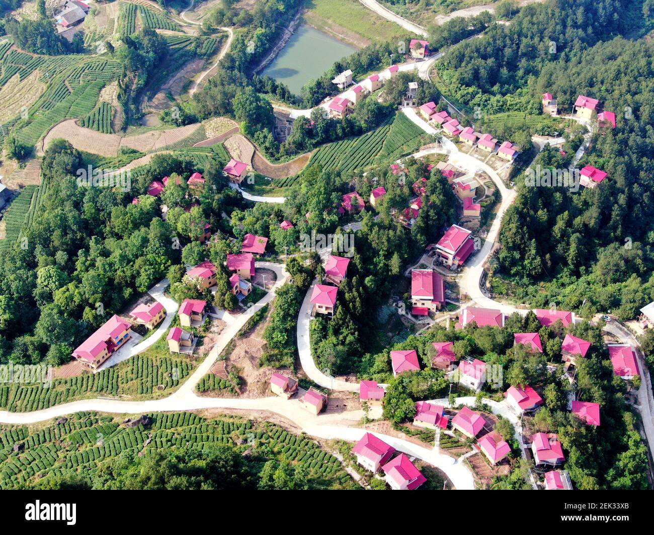 BAZHONG, CHINA - MAY 18, 2020 - Health care house built on the mountain ...