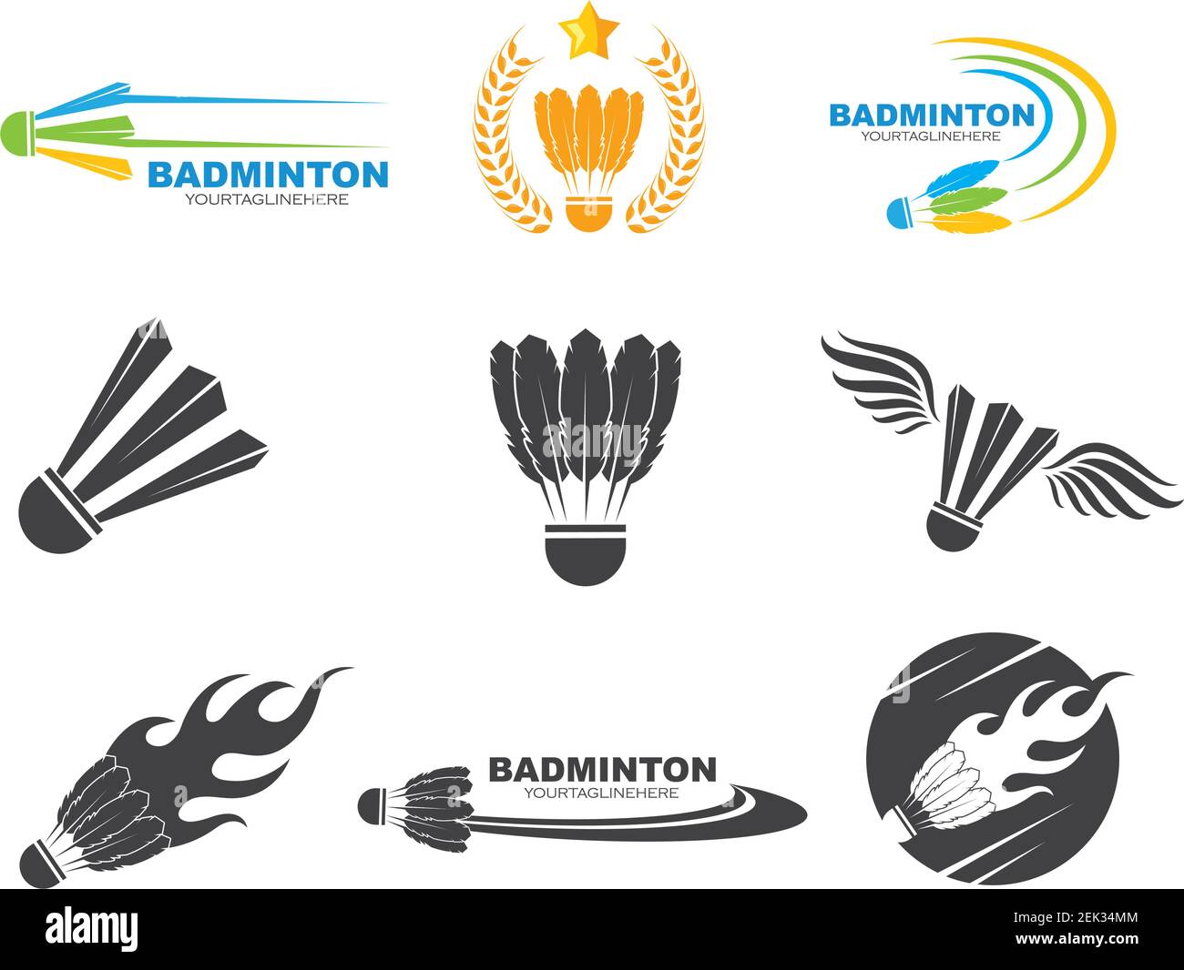 shuttlecock vector icon logo illustration design template Stock Vector ...