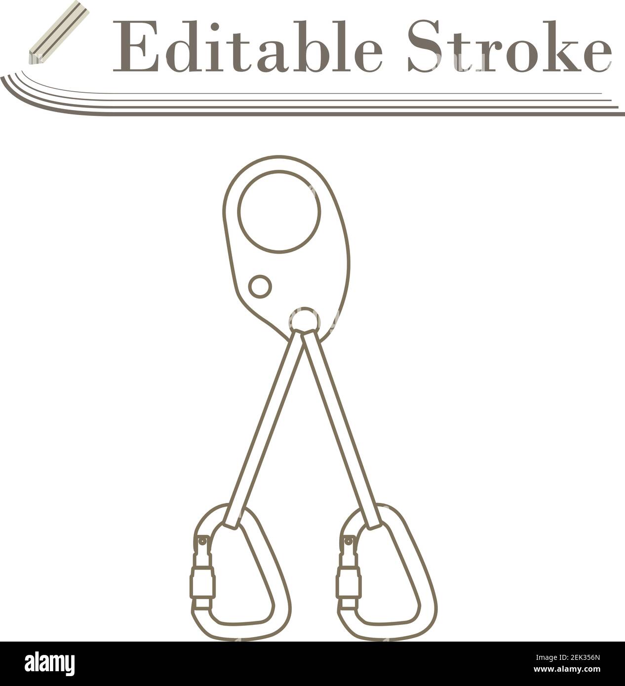 Alpinist Self Rescue System Icon. Editable Stroke Simple Design. Vector ...