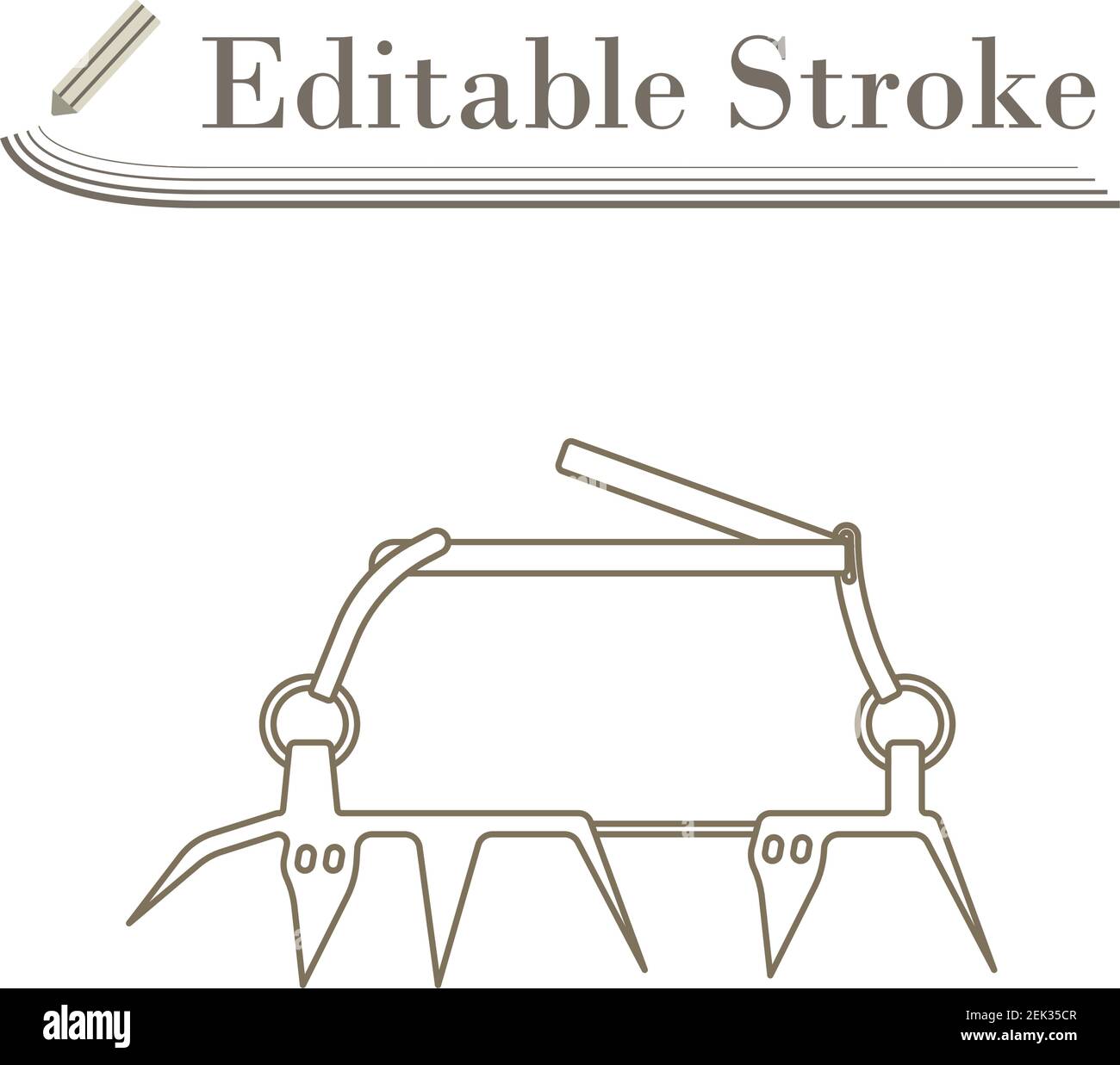 Alpinist Crampon Icon. Editable Stroke Simple Design. Vector ...