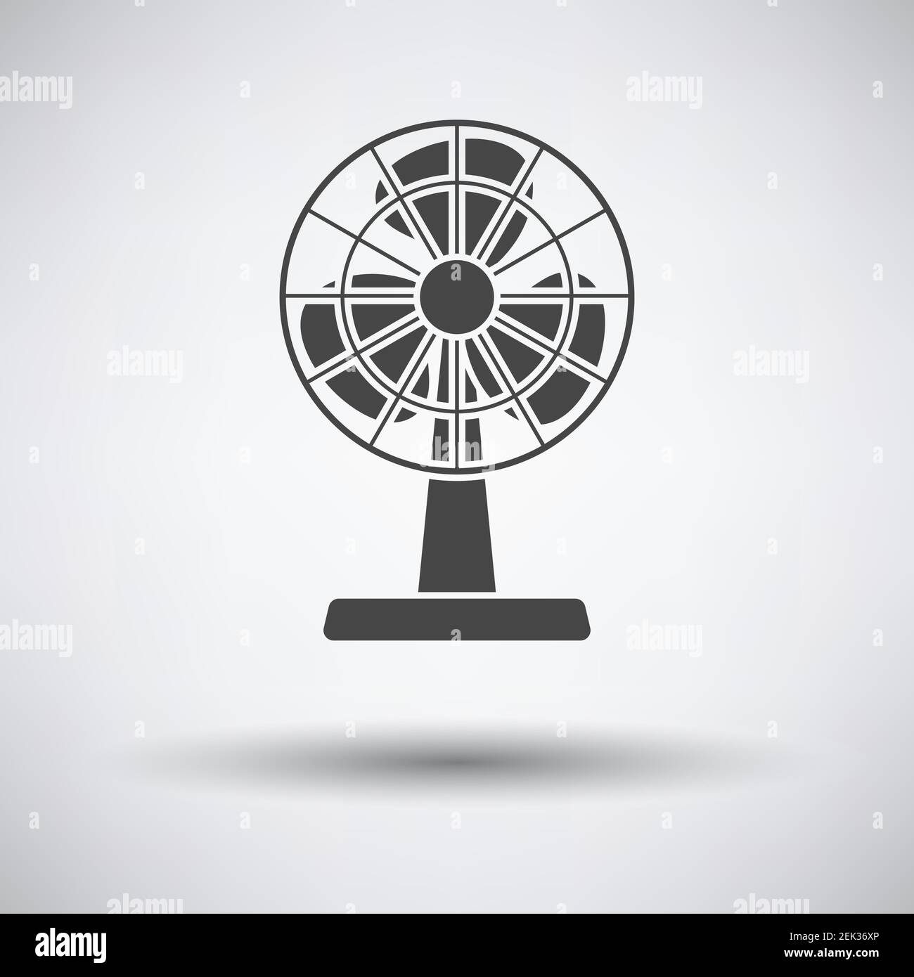 Electric Fan Icon. Dark Gray on Gray Background With Round Shadow ...