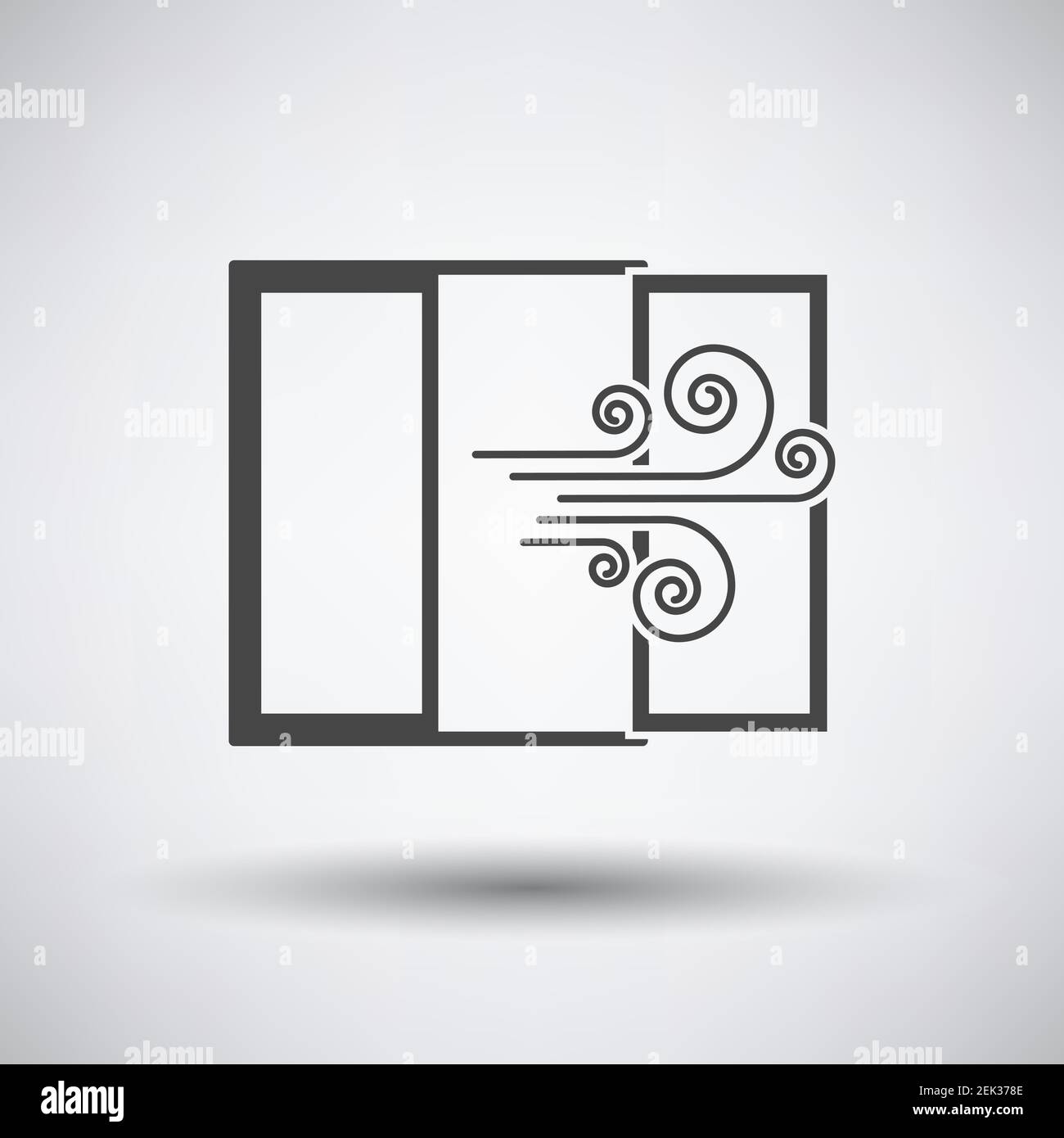 Room Ventilation Icon. Dark Gray on Gray Background With Round Shadow ...