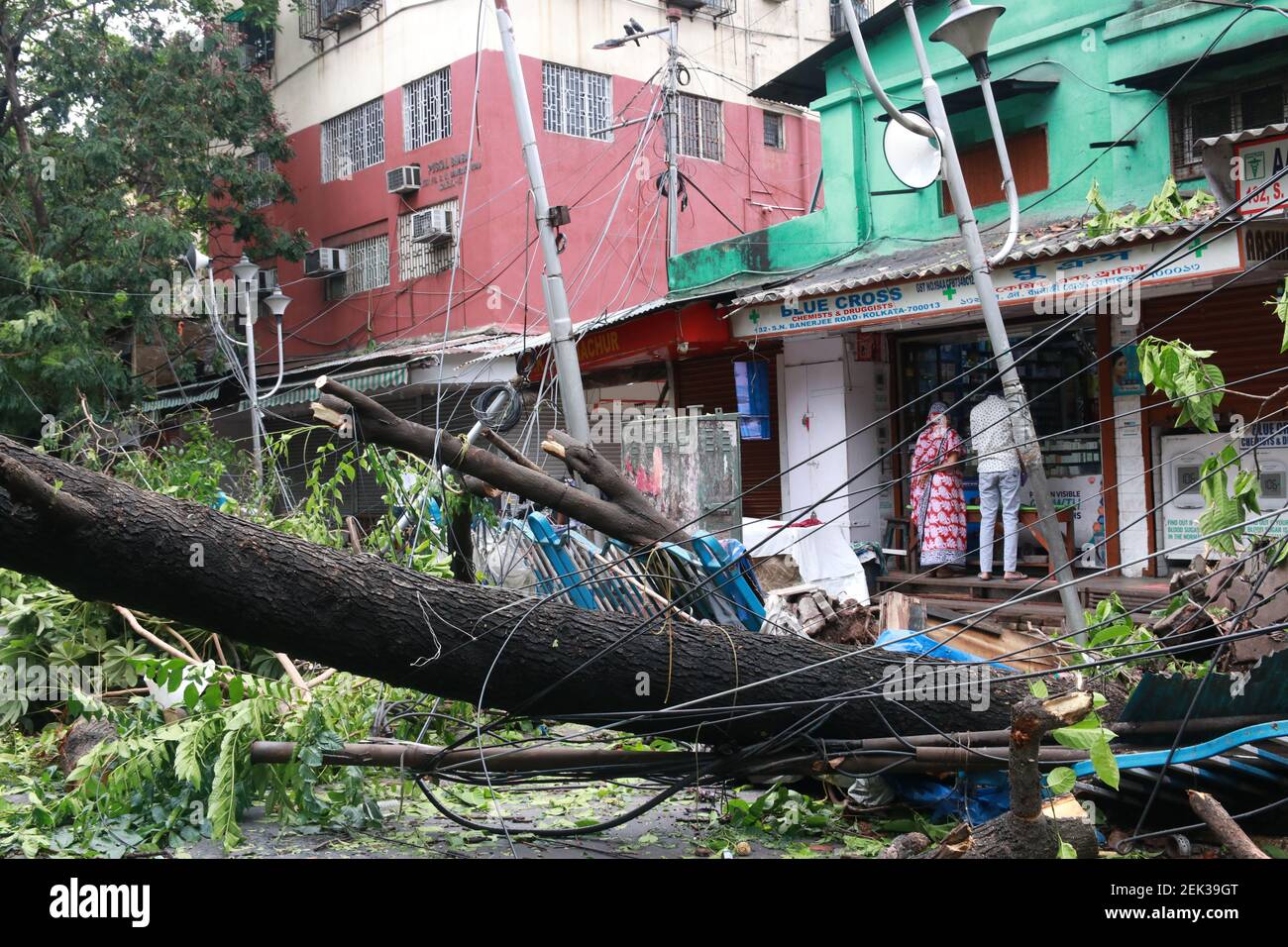 The damaged after cyclone Amphan hit the region in Kolkata, India on ...