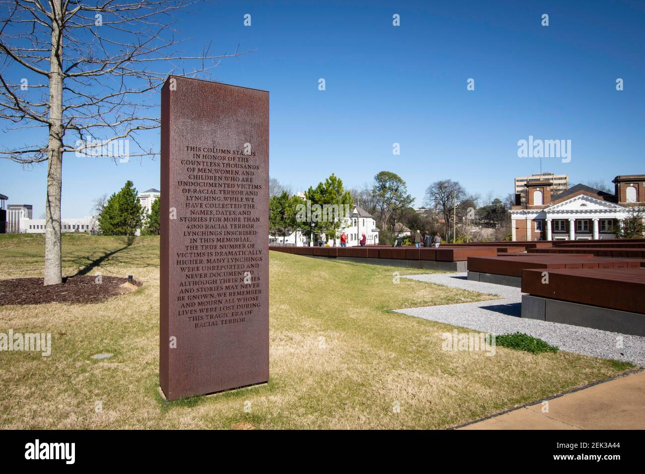 Montgomery, Alabama/USA-Feb. 20, 2021: Column standing in Monument Park ...