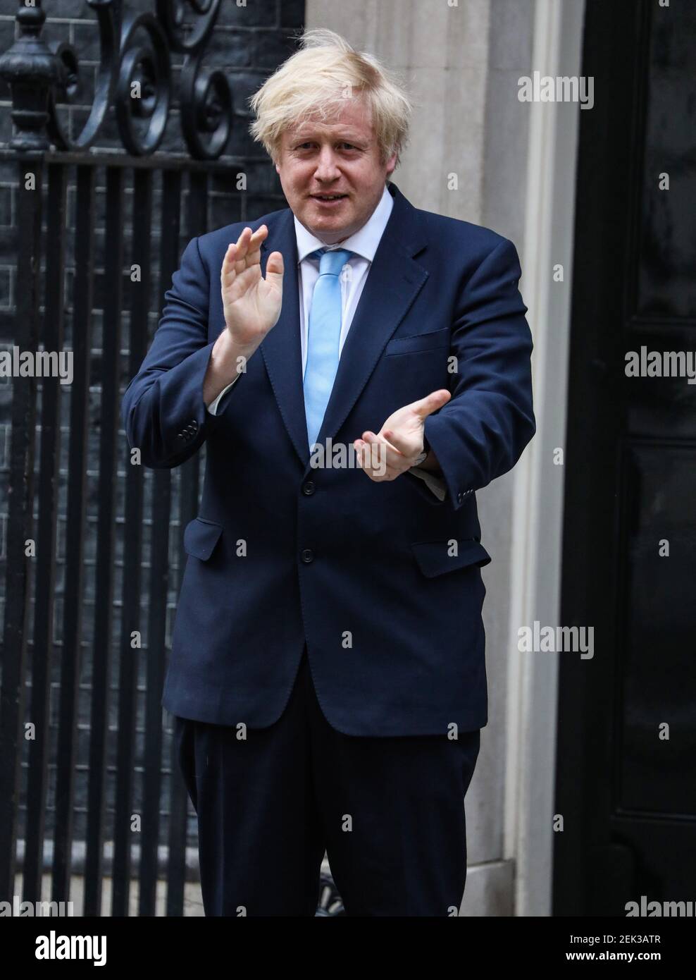 UK Prime Minister, Boris Johnson outside Number 10, Downing Street ...