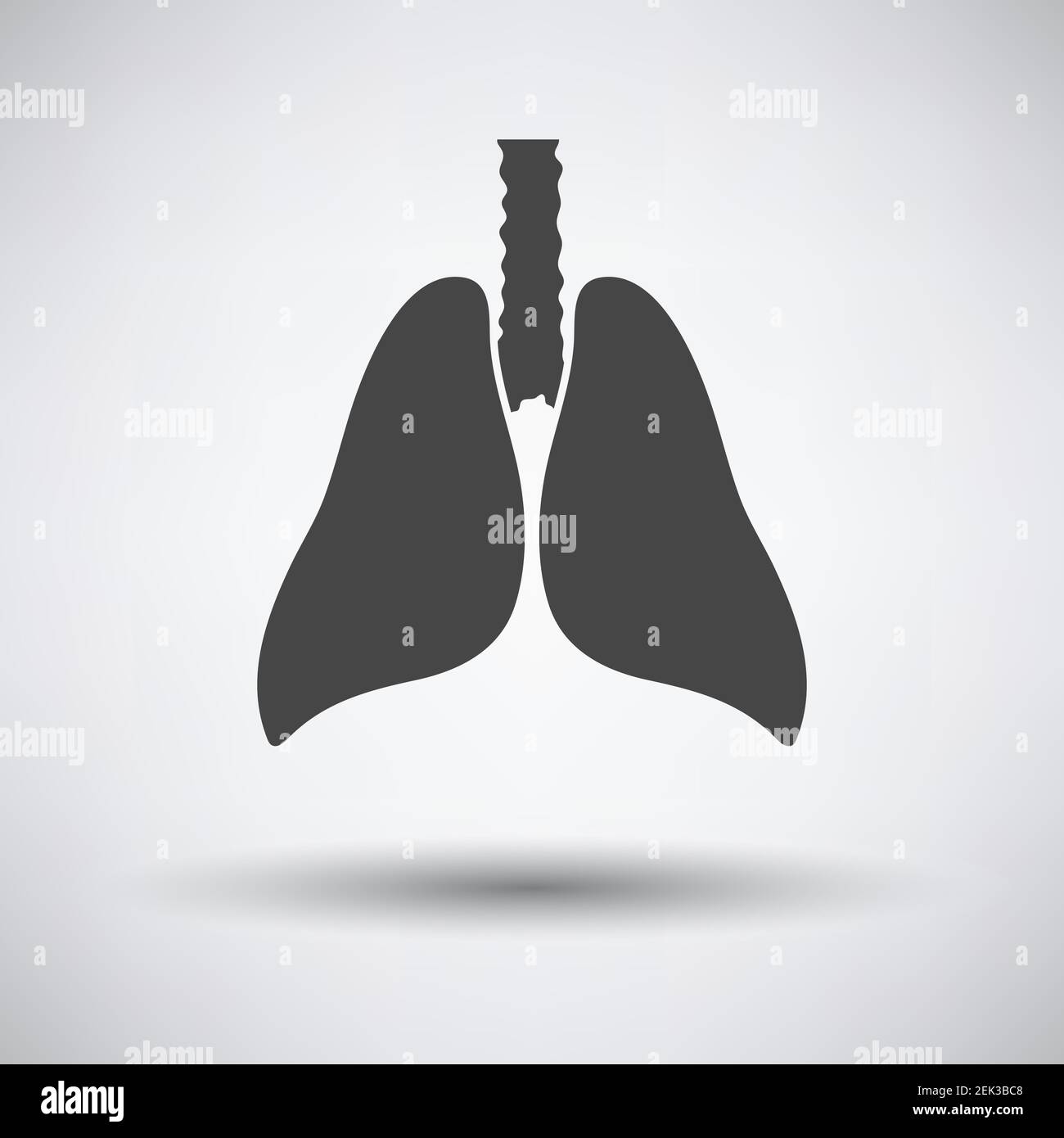 Human Lungs Icon. Dark Gray on Gray Background With Round Shadow ...
