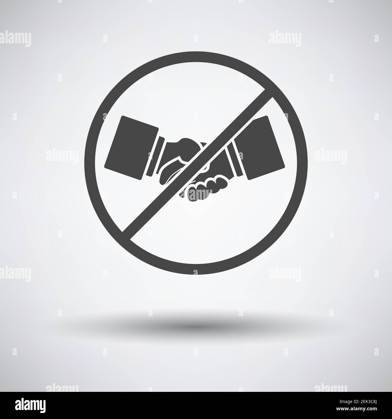 No Hand Shake Icon. Dark Gray on Gray Background With Round Shadow ...