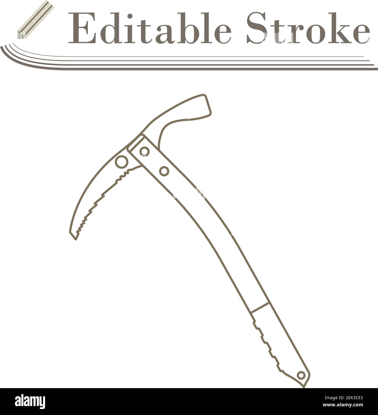Ice Axe Icon. Editable Stroke Simple Design. Vector Illustration Stock ...