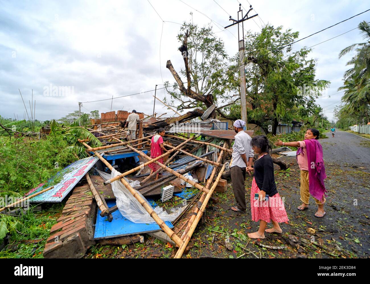A completely devastated house during the aftermath. Cyclone Amphan has ...