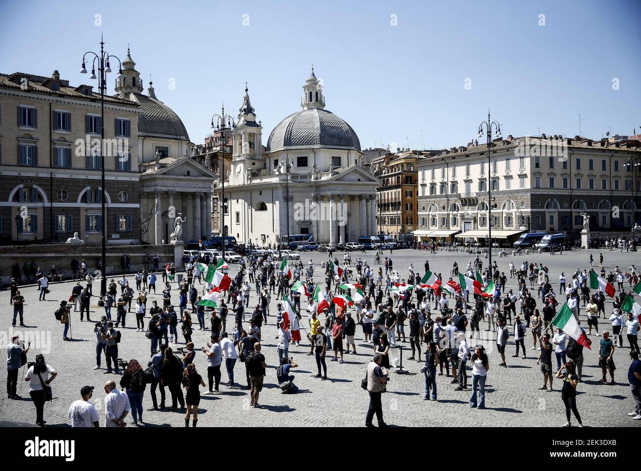 May 22, 2020 Rome (Italy) Phase 2: demonstration of Italian flag safety ...