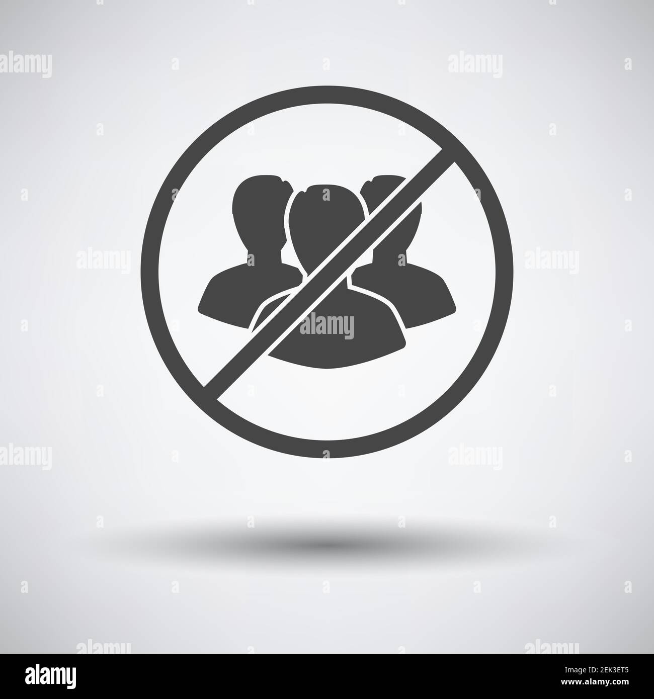 No Meeting Icon. Dark Gray on Gray Background With Round Shadow. Vector ...