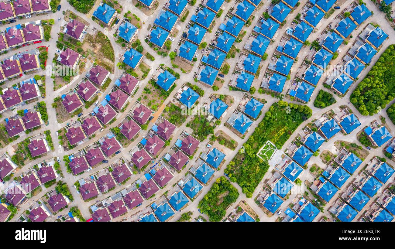HAI'AN, CHINA - MAY 24, 2020 - UAV aerial photography of the new rural ...