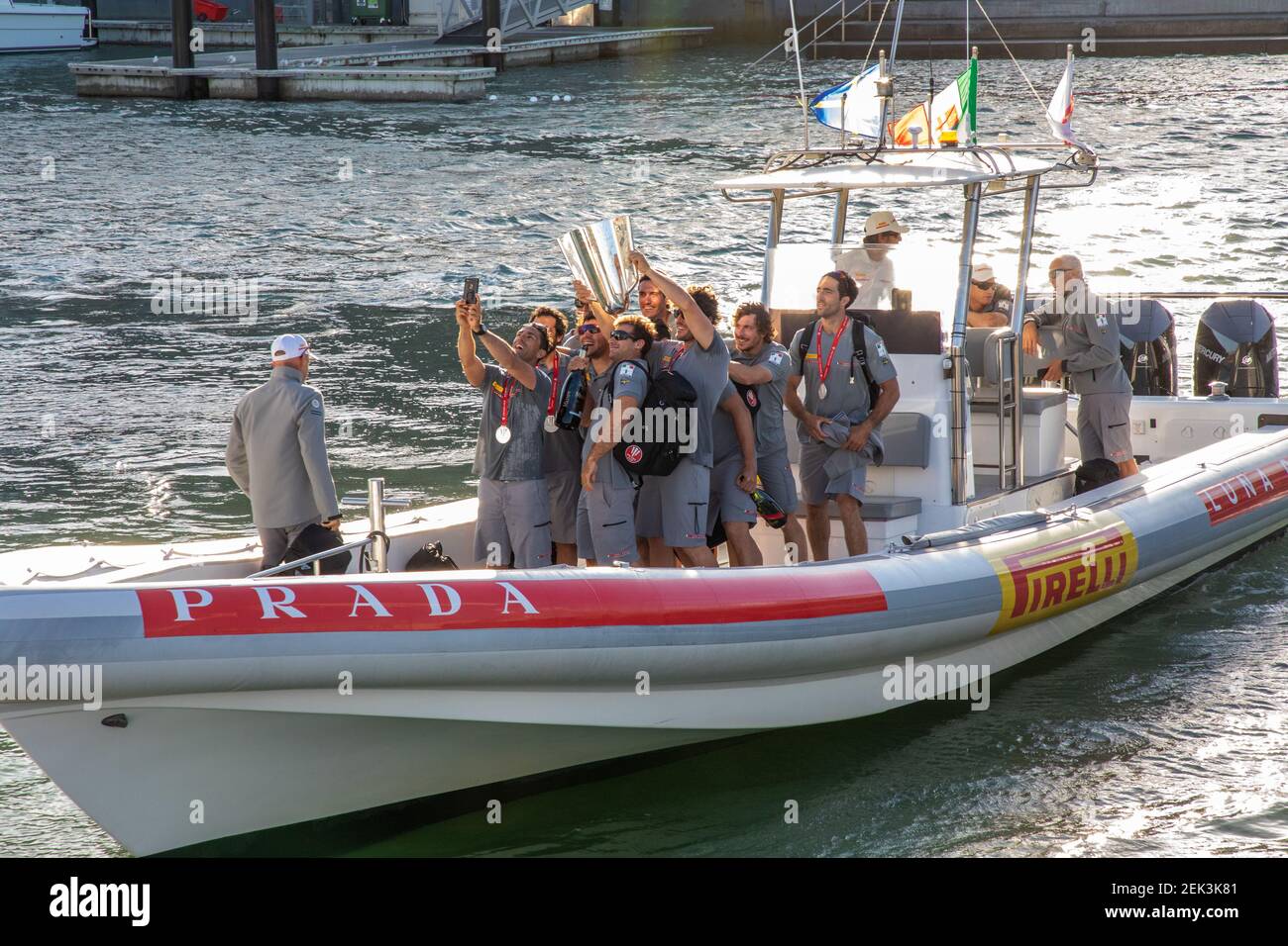 Auckland, New Zealand. 23rd February, 2021.Prada Cup Official Trophy ...