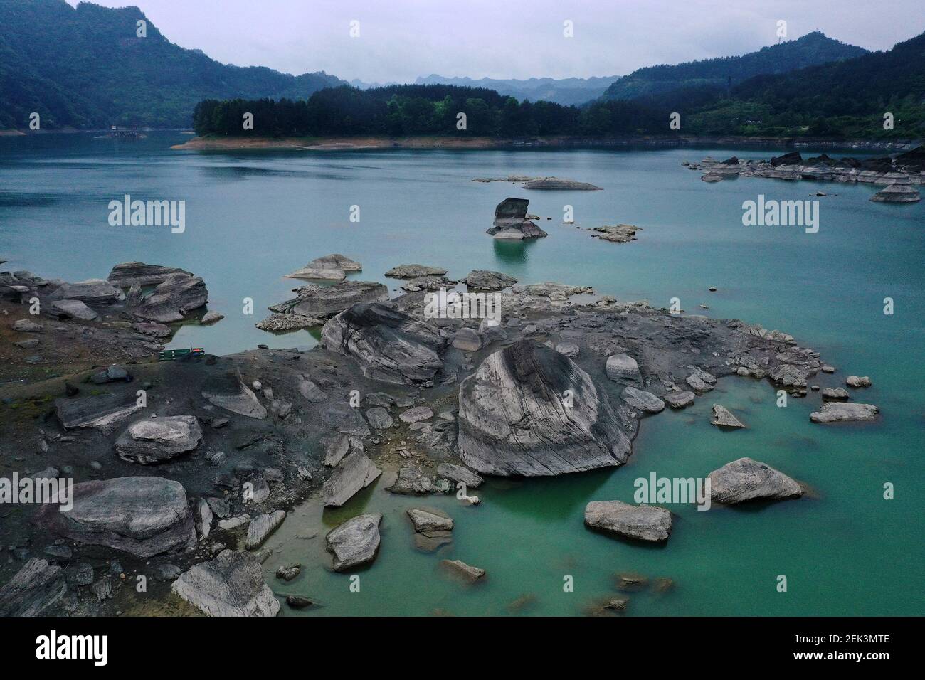 CHONGQING, CHINA - MAY 25, 2020 - Rockfall from an earthquake exposing ...