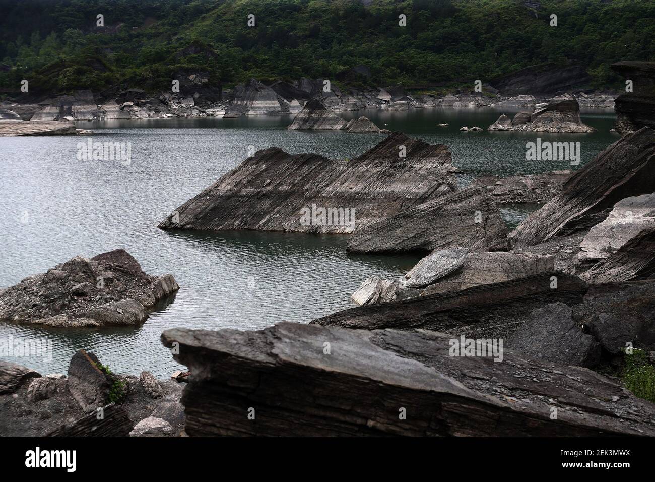 CHONGQING, CHINA - MAY 25, 2020 - Rockfall from an earthquake exposing ...