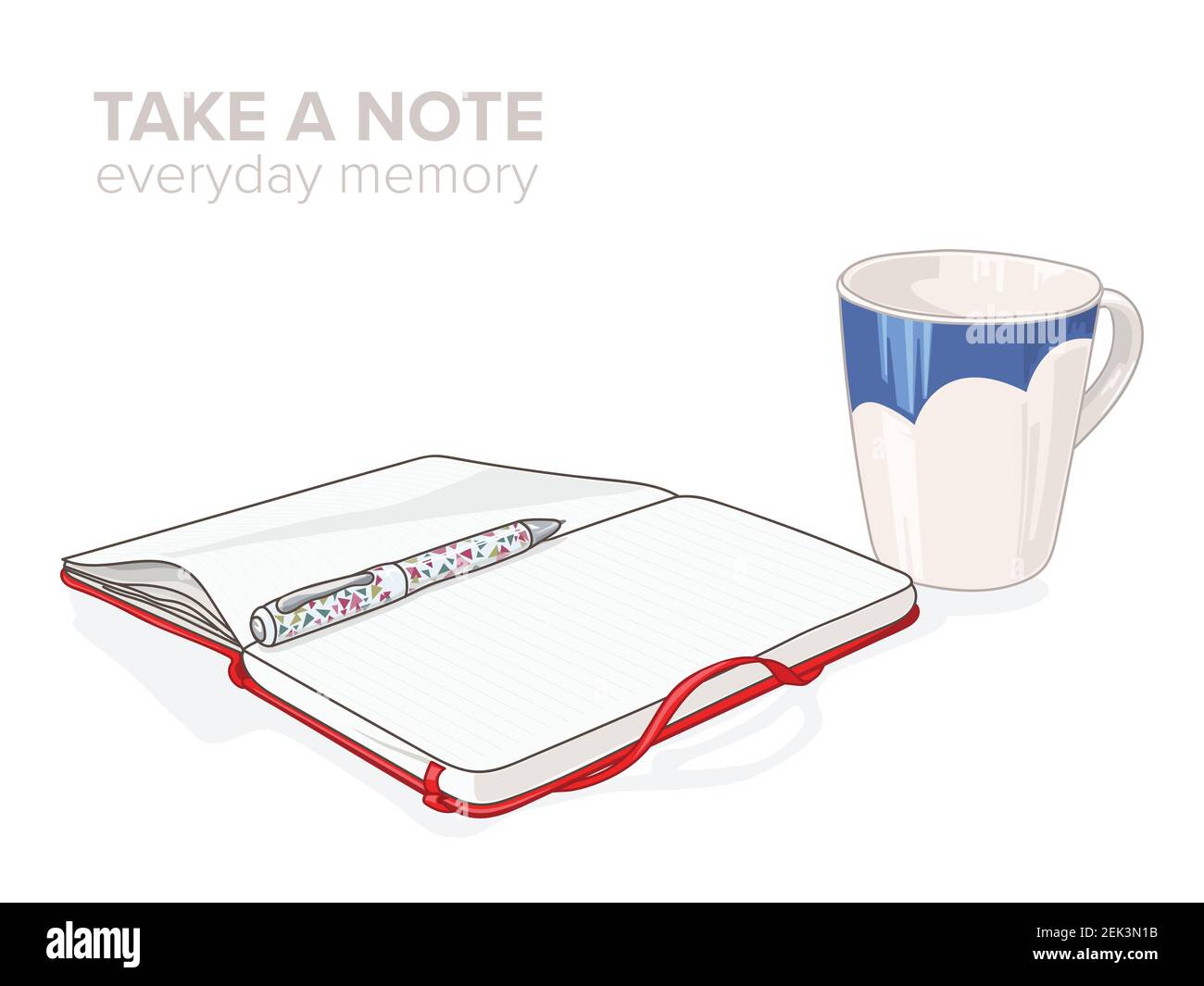 Take a Note Everyday on illustration graphic vector Stock Vector Image ...