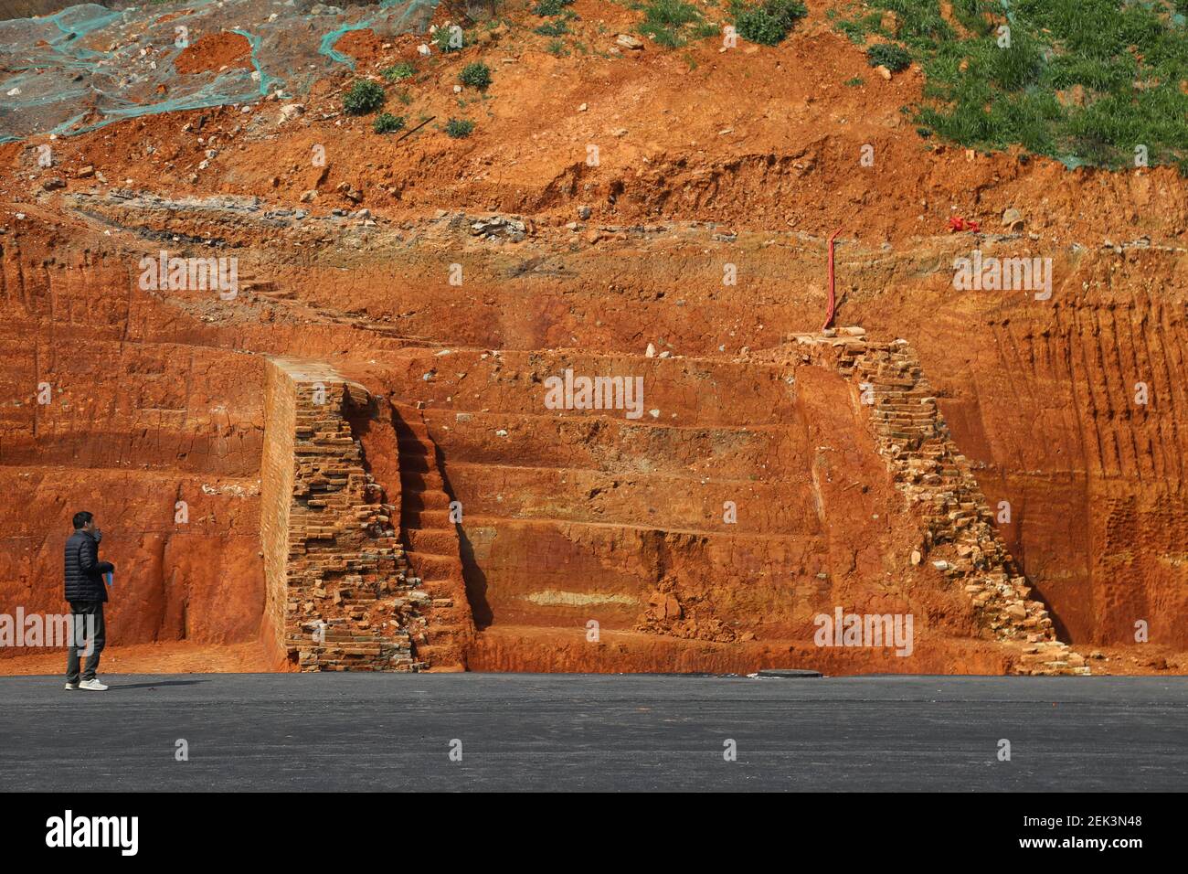 Photo shows a city wall site which dates back to Tang Dynasty (618-907 ...