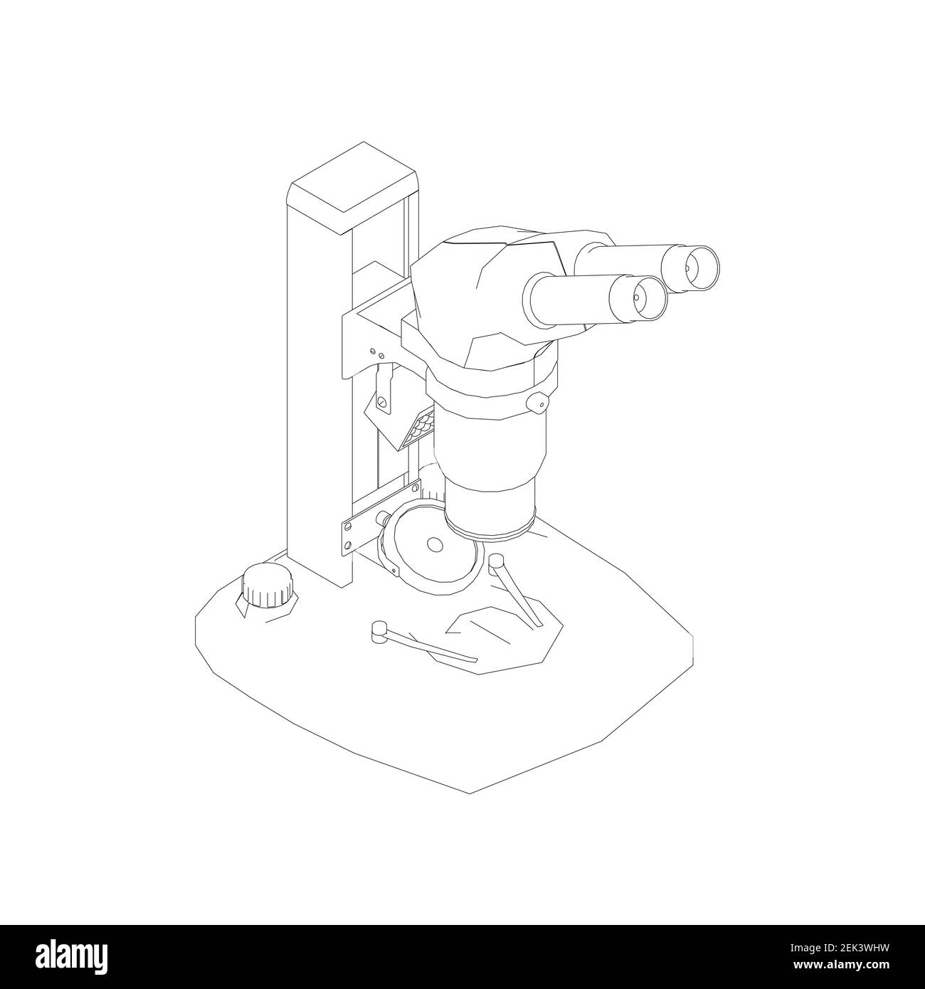 Microscope outline from black lines isolated on white background ...