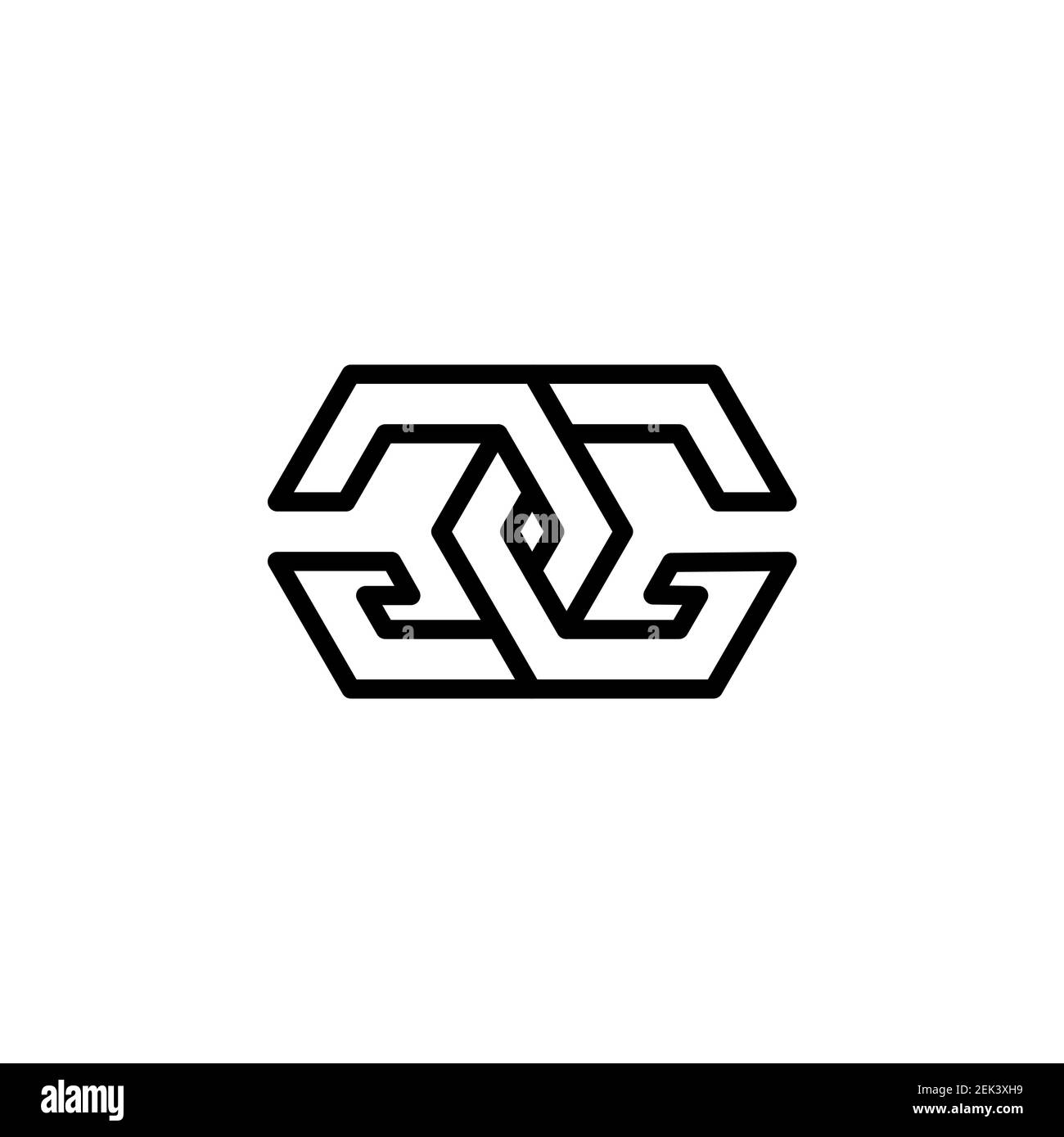 Stylized hexagon letter G with horizontal reflection for the company ...