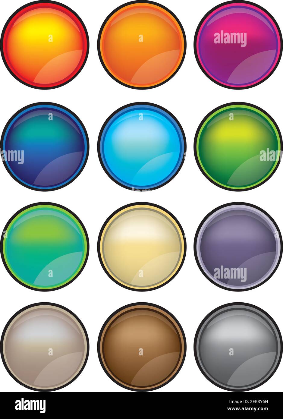 Collection set of 12 vector illustration button that is ideal with web ...