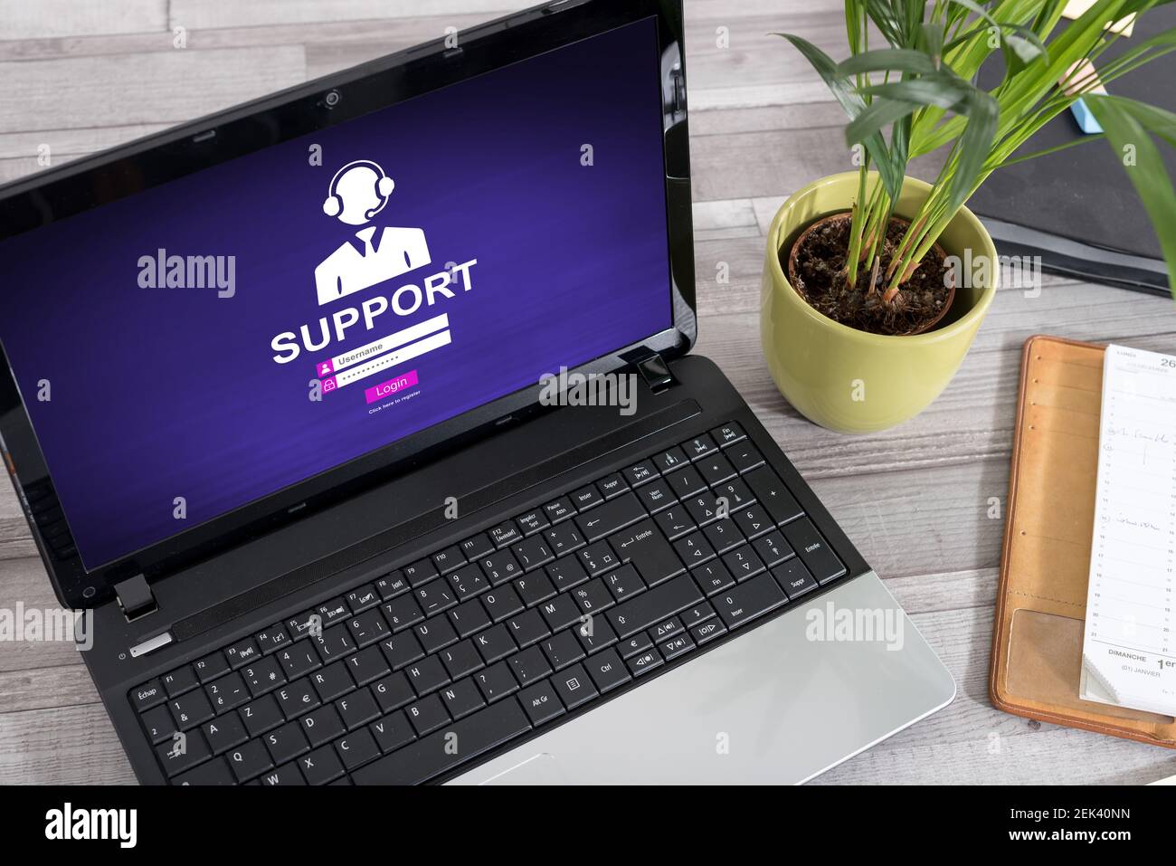 Laptop screen with support concept Stock Photo - Alamy