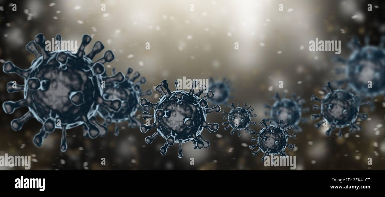 Virus or bacteria under a microscope. Abstract 3d microbe background on ...