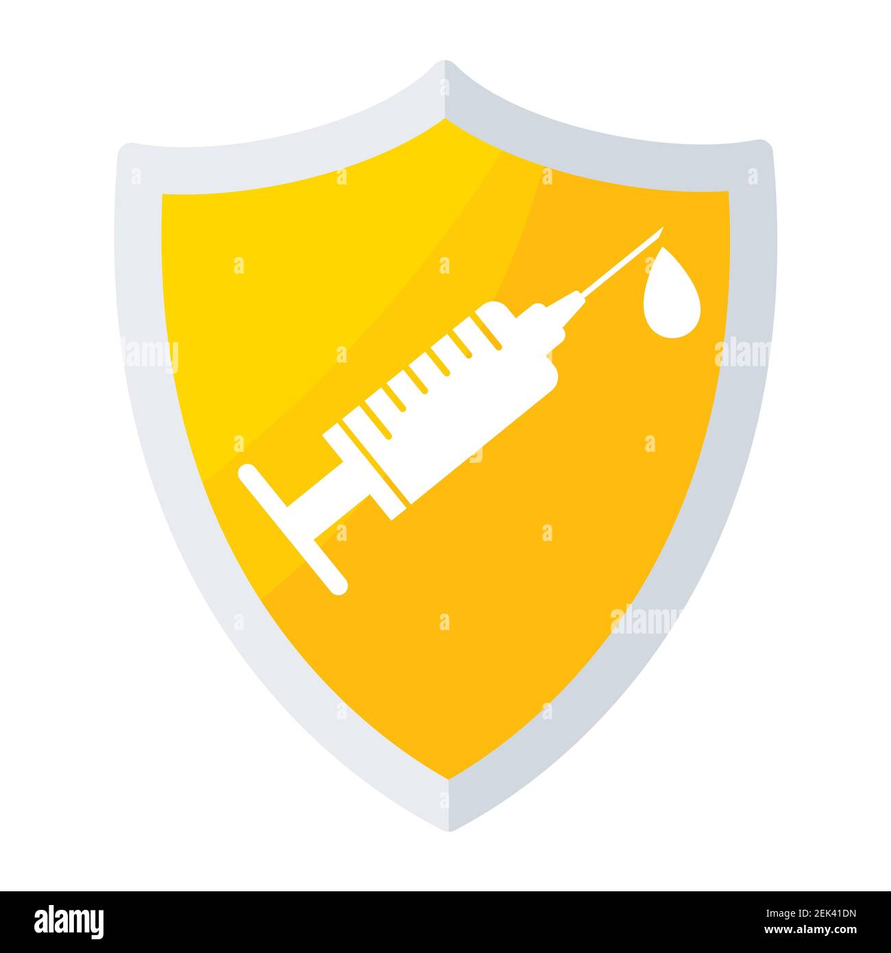 Vaccination shield icon. Syringe and dose of vaccine Stock Vector Image ...