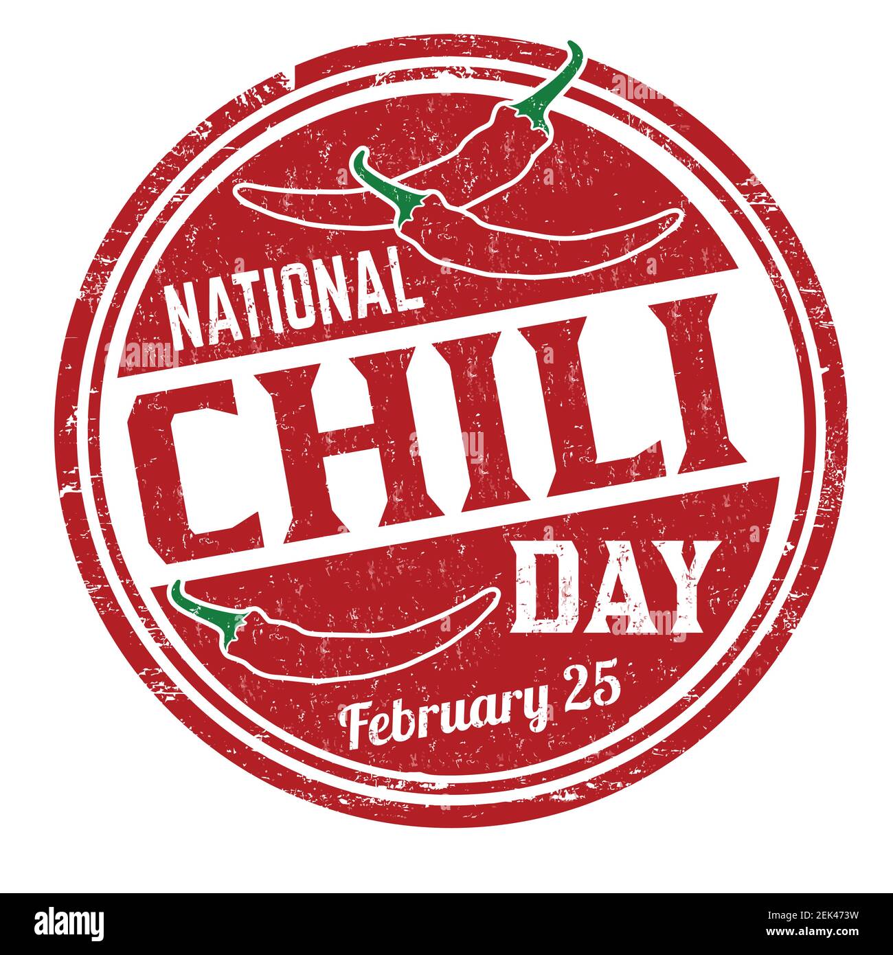 National chili day grunge rubber stamp on white background, vector ...