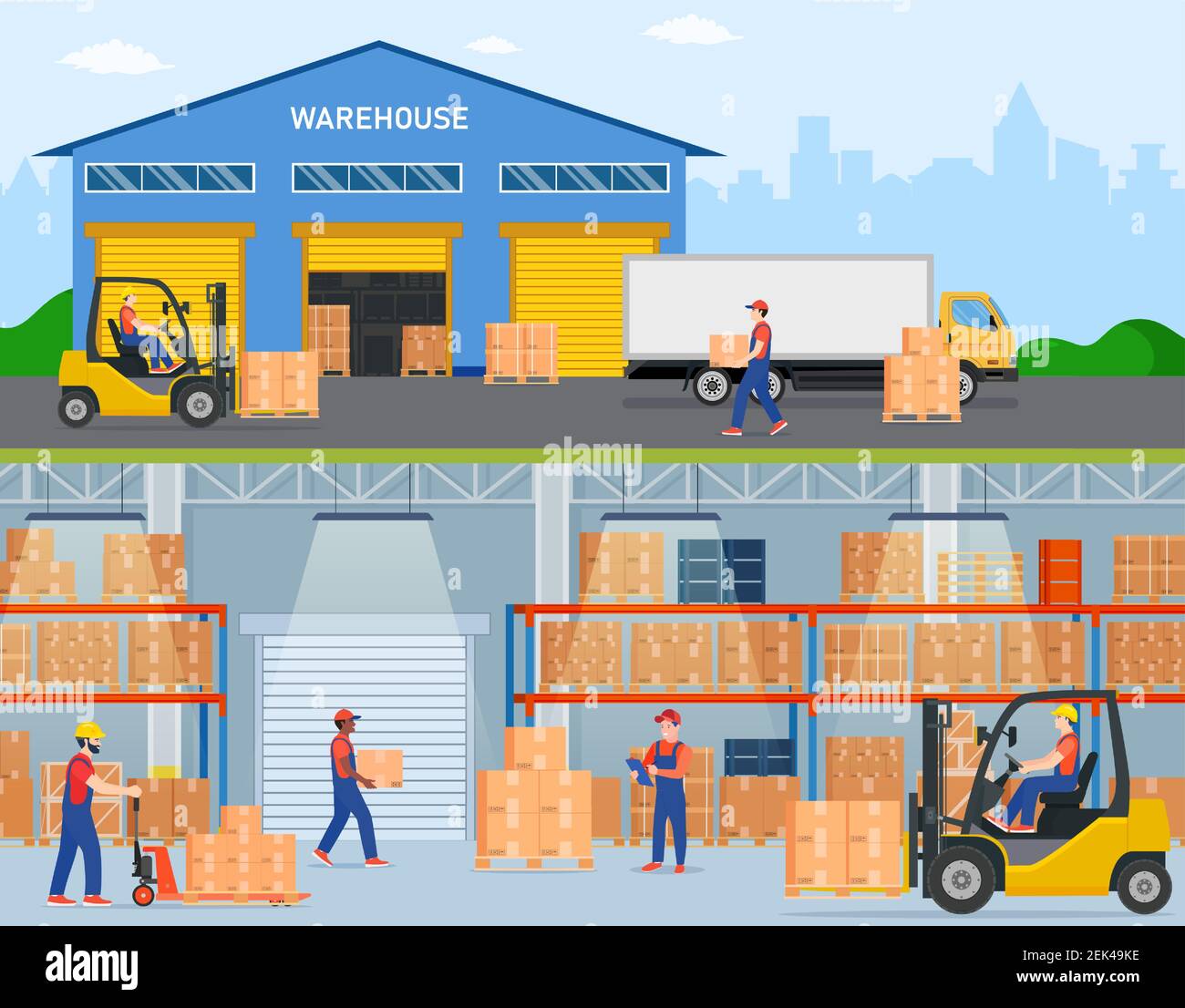 Interior warehouse horizontal Stock Vector Images - Alamy