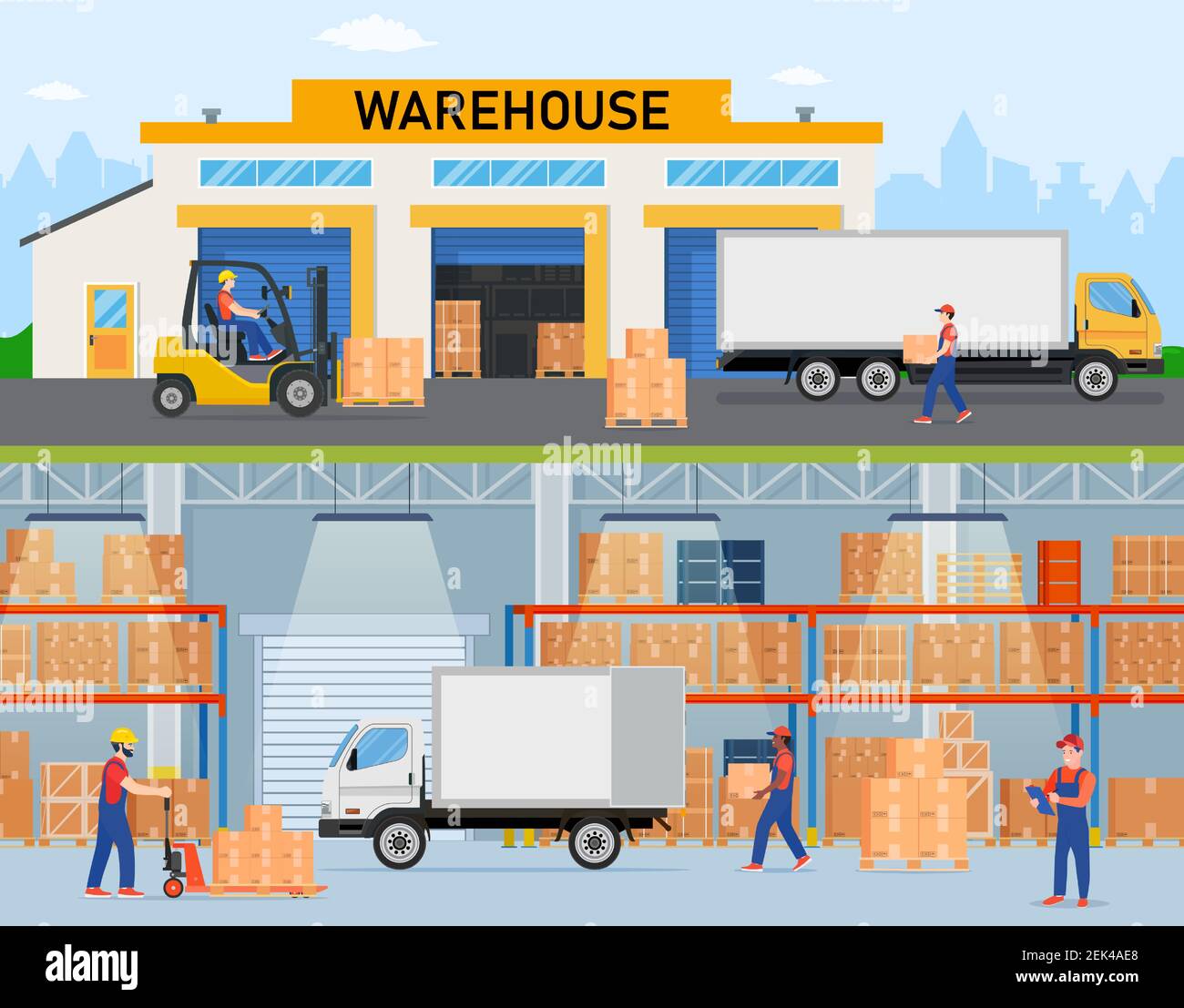 Warehouse horizontal banners Stock Vector Image & Art - Alamy