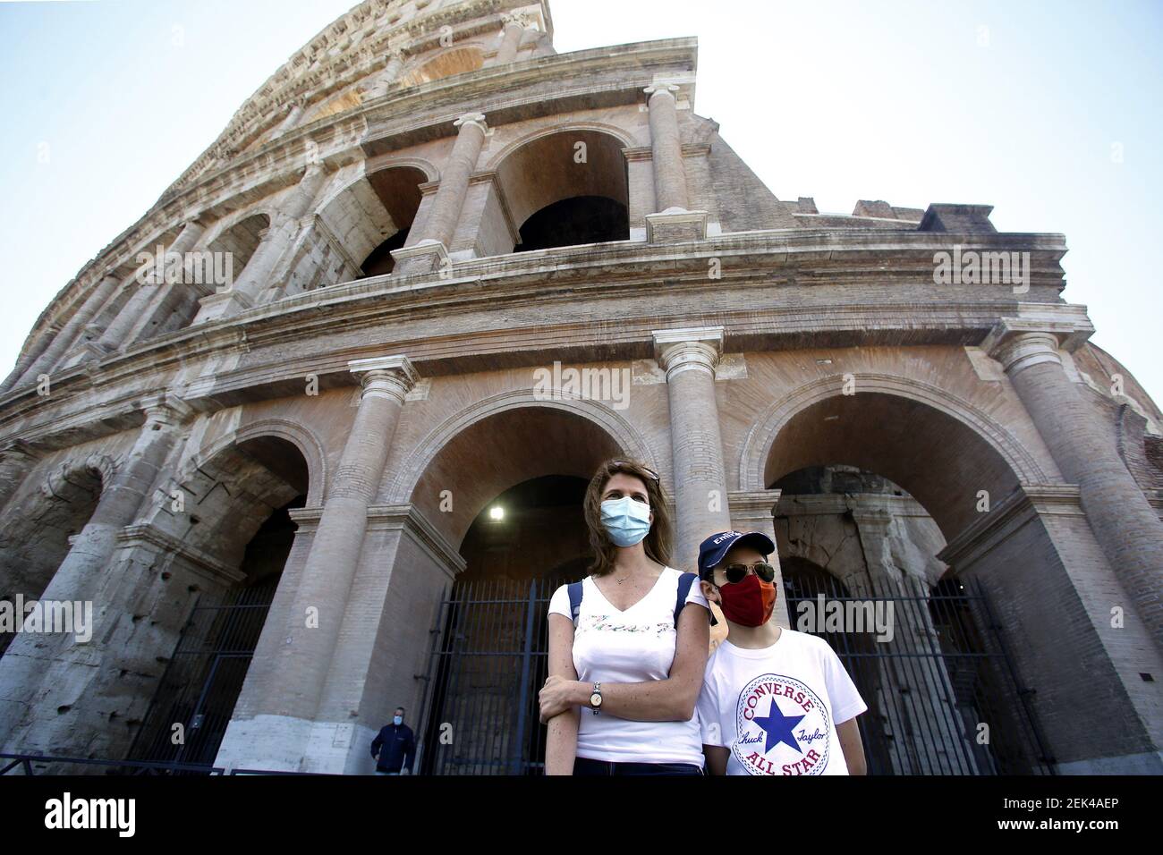 The first two people entering the Colosseum since two months Roma June ...