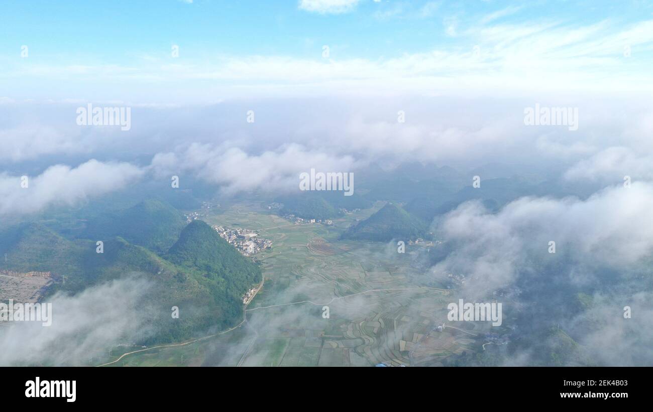 ANLONG, CHINA - MAY 31, 2020 - Aerial photos of Zhaodi National Wetland ...