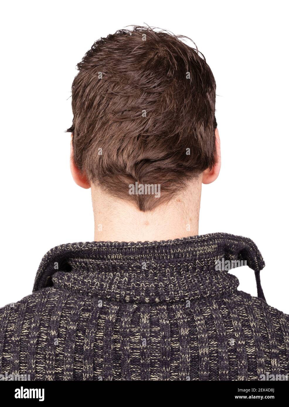Adult man hair from behind, in need of a haircut, isolated Stock Photo ...