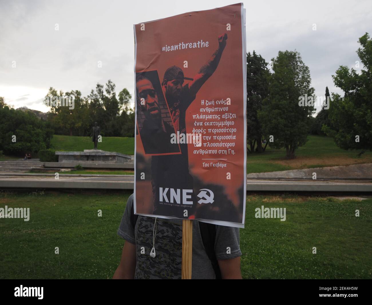Greek Communist Party supporters protest in Athens, Greece on June 1 ...