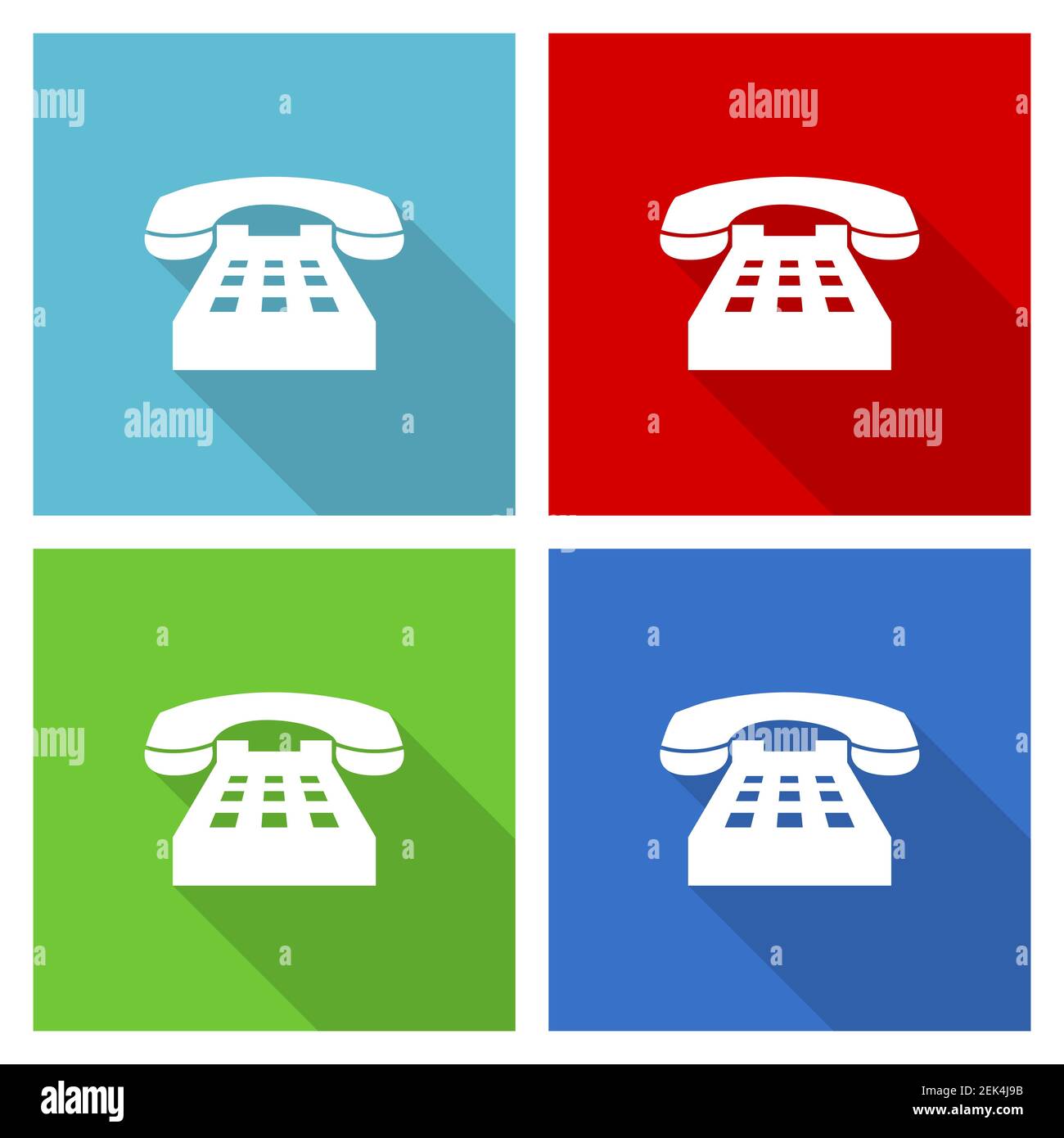 Phone icon set, flat design vector illustration in eps 10 for webdesign ...