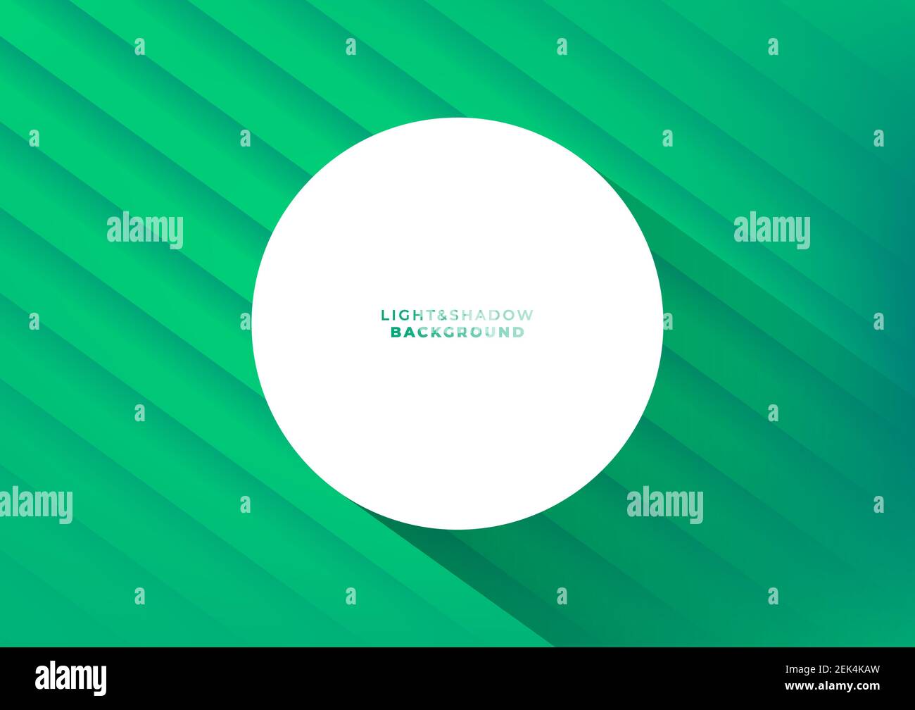 Green wave 3d wall and blank white round with long shadow. Template ...