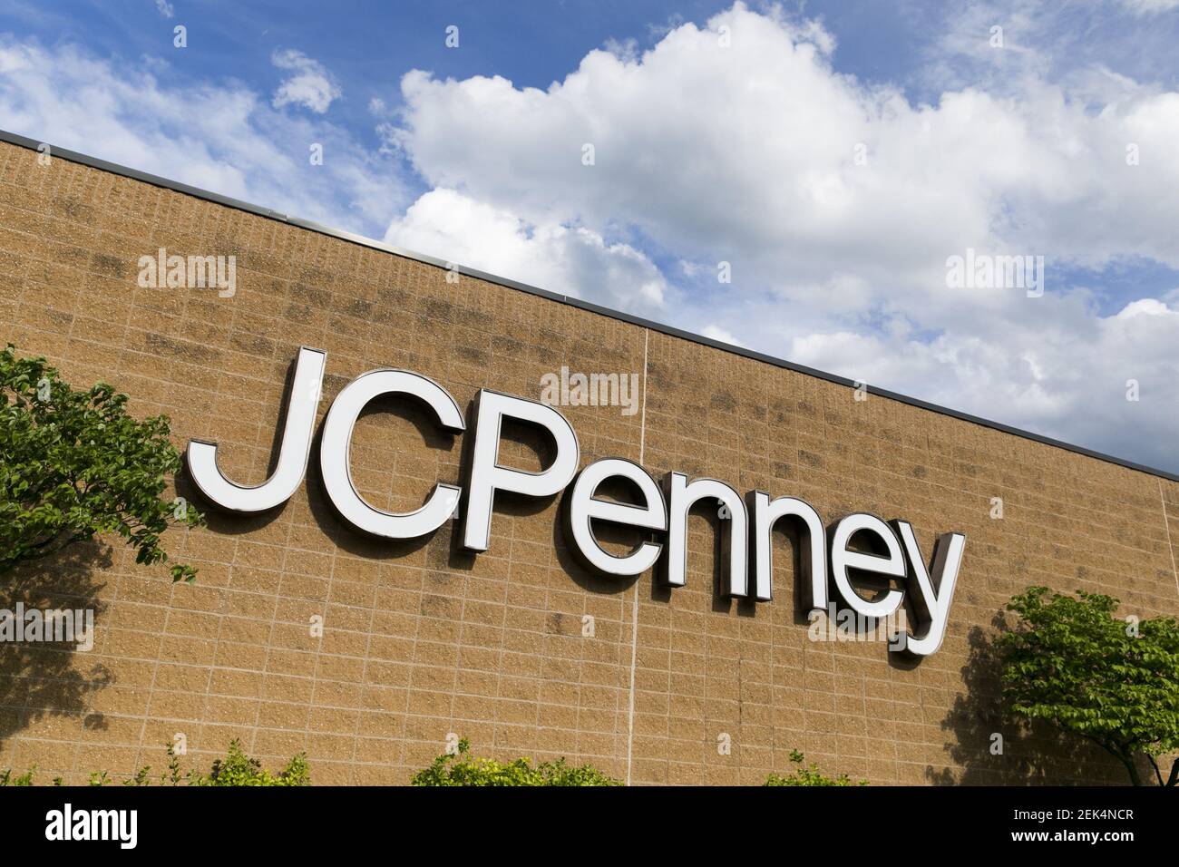A logo sign outside of a JCPenney retail store location in Cumberland ...